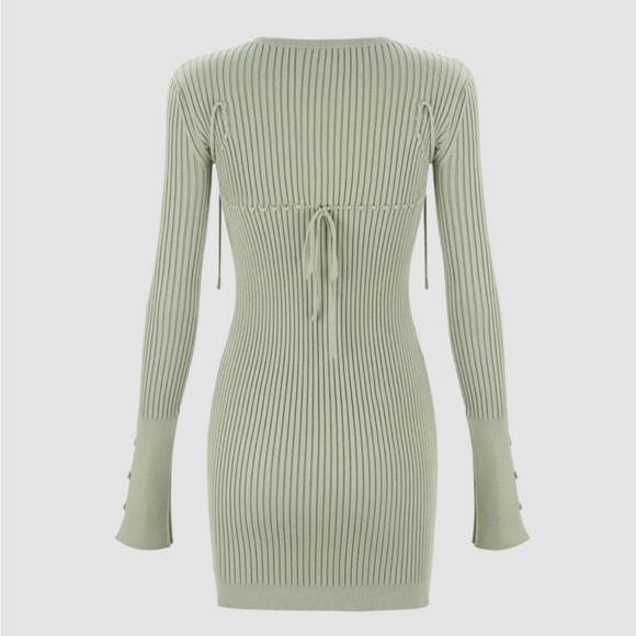 Dresses | Green Ribbed Knit Dress | Poshmark